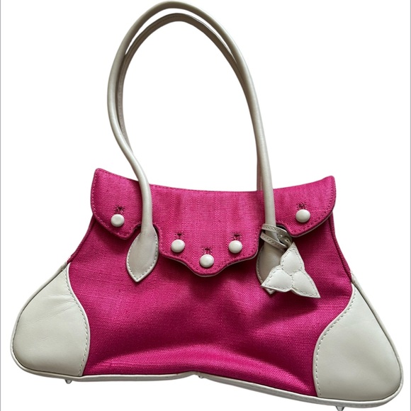Deborah Lewis | Bags | Y2k Rare Deborah Lewis Pink And White Shoulder ...